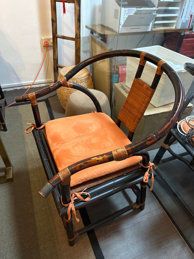 Cane Ming Dynasty Style Armchair, Furniture & Home Living, Furniture ...