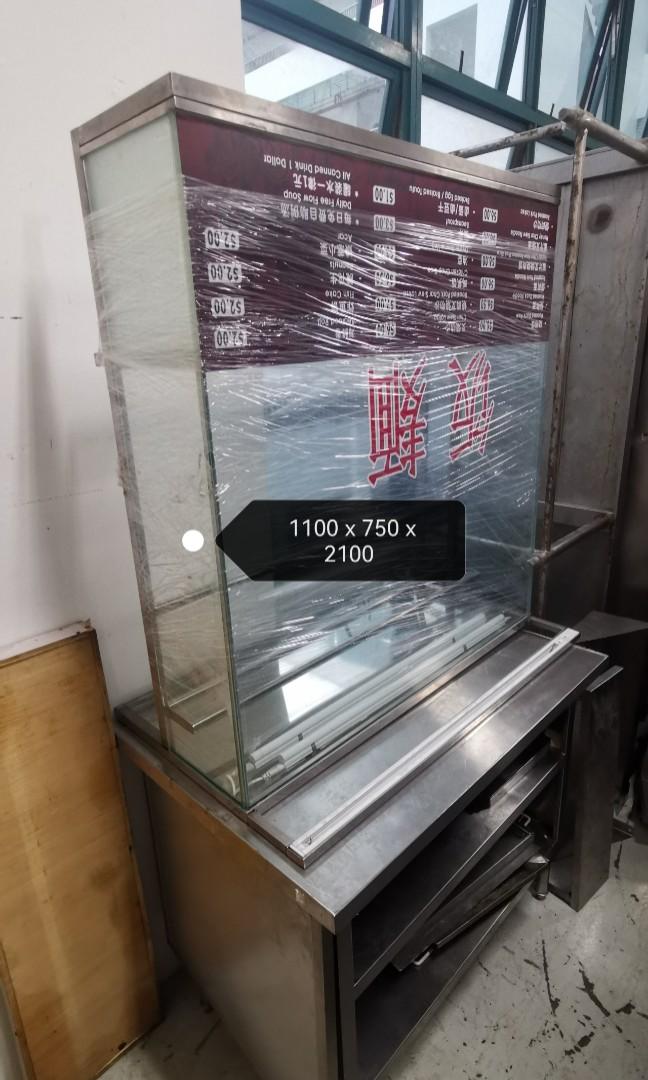 chicken rice/roasted show cabinet with glass, Furniture & Home Living ...