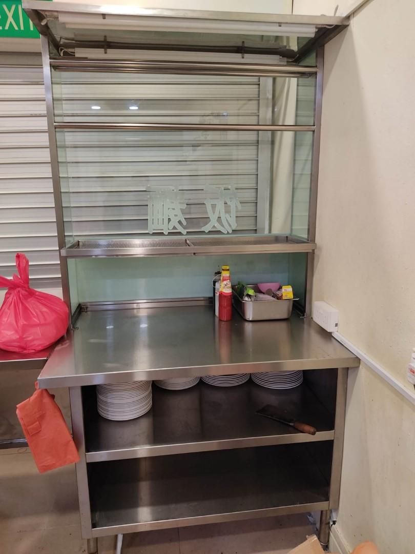 chicken rice/roasted show cabinet with glass, Furniture & Home Living ...