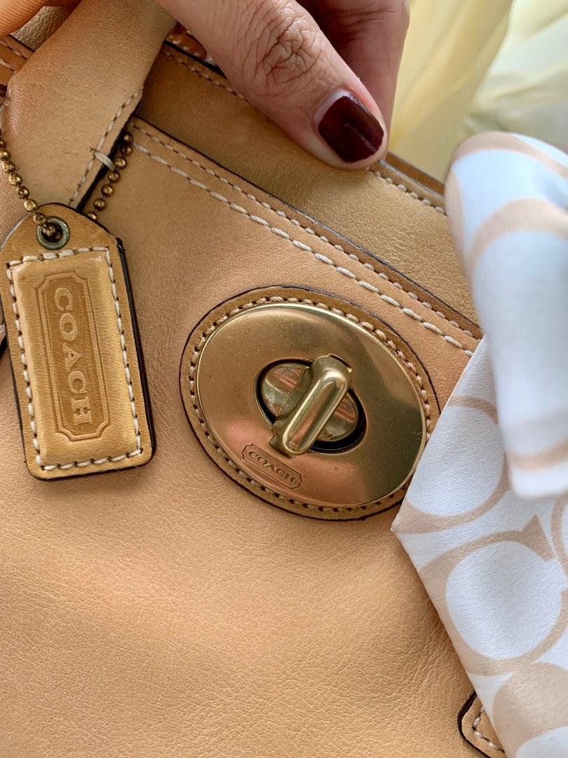 COACH MADELINE TAN LEATHER TOTE BAG, Luxury, Bags & Wallets on Carousell