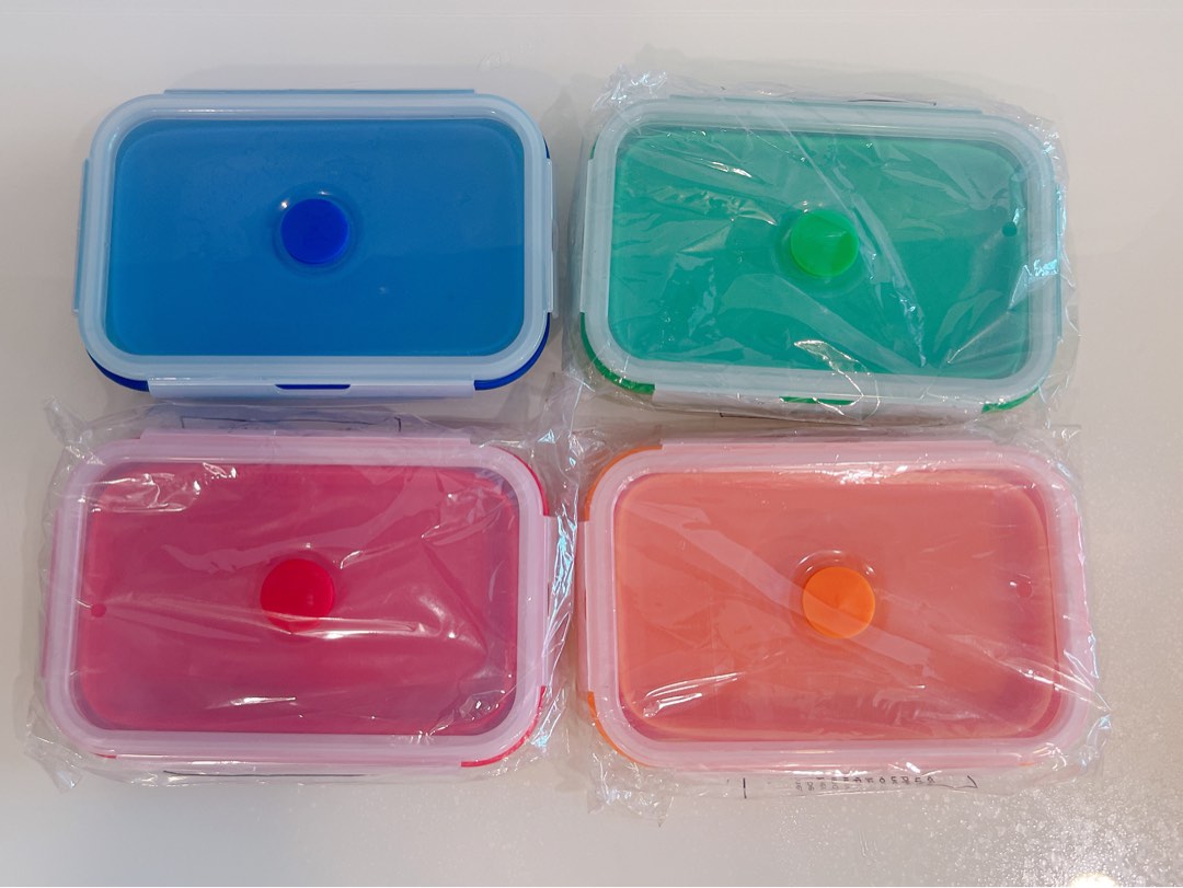 Collapsible Silicon Tupperware Lunch Box, Furniture & Home Living ...