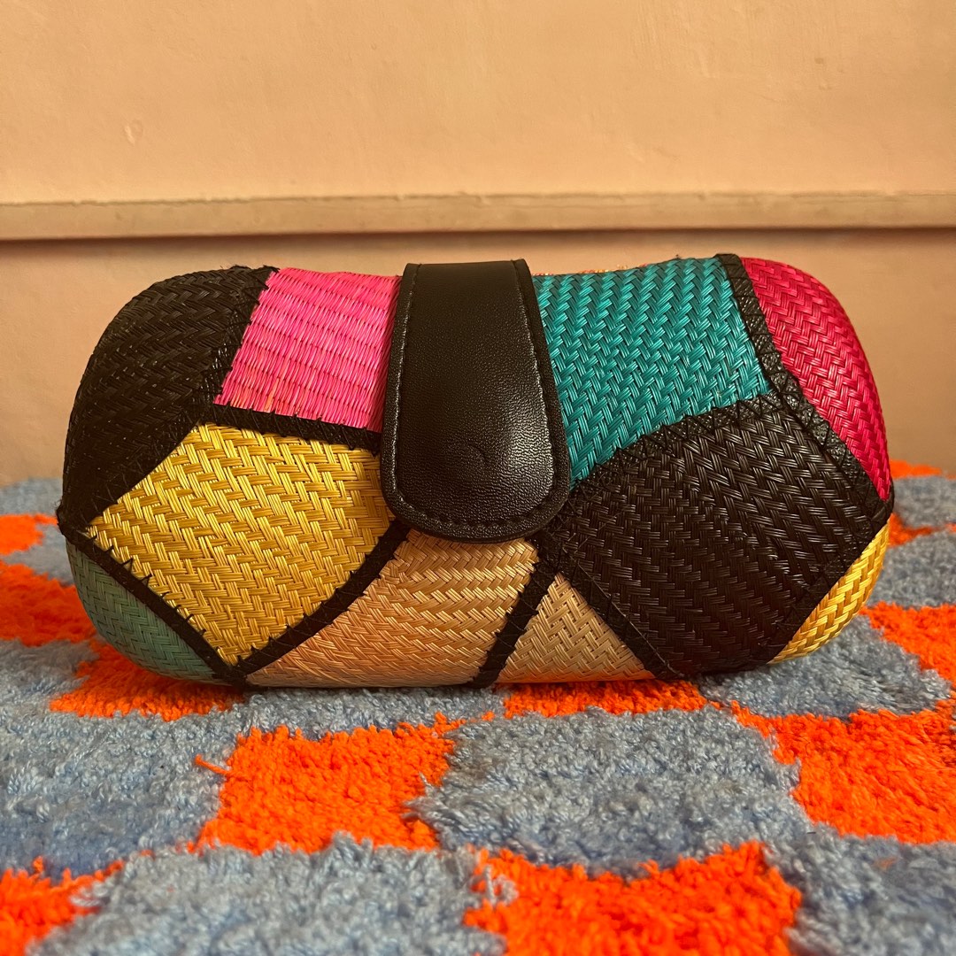 Colorful Rattan Clutch Pouch, Women's Fashion, Bags & Wallets, Clutches ...