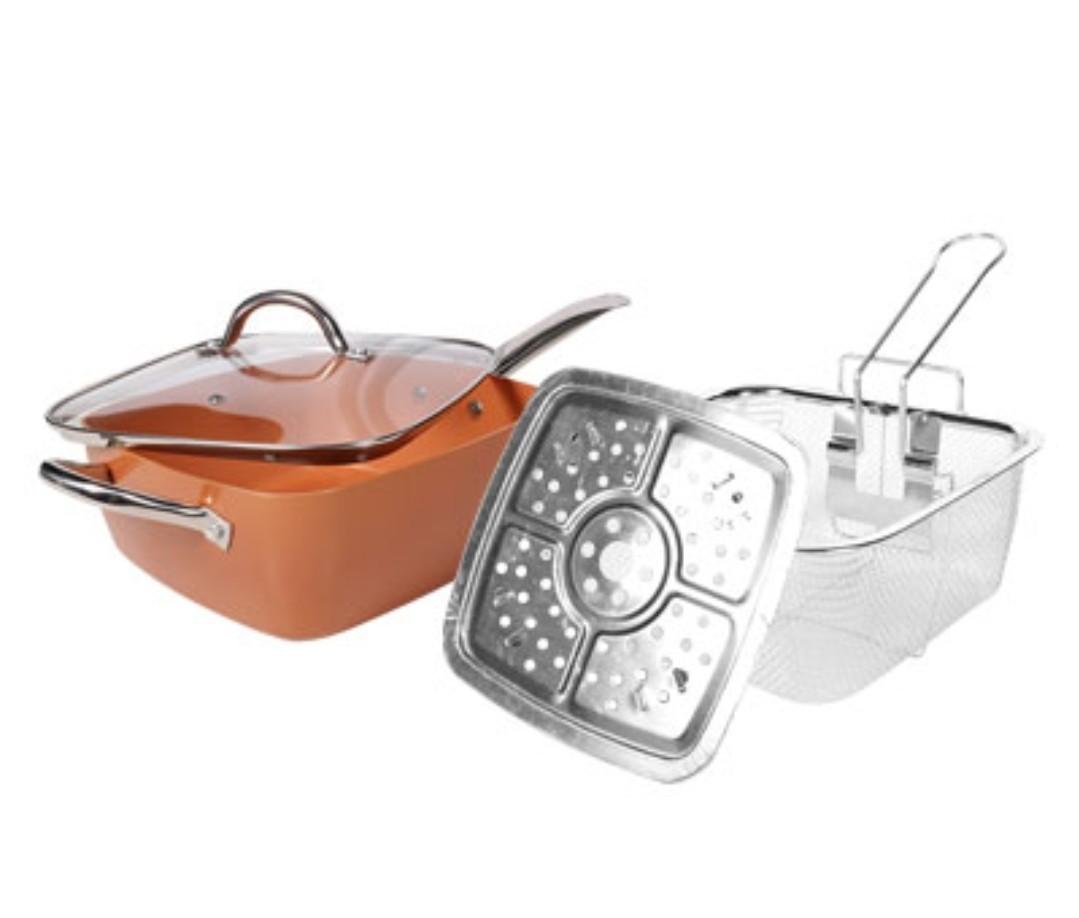 Crio copper square pan 6 in 1 alat masak serbaguna dan multifungsi ...
