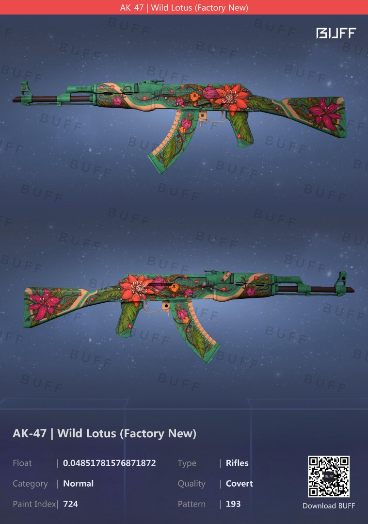 CSGO AK-47 Wild Lotus FN, Video Gaming, Video Games, Others on Carousell
