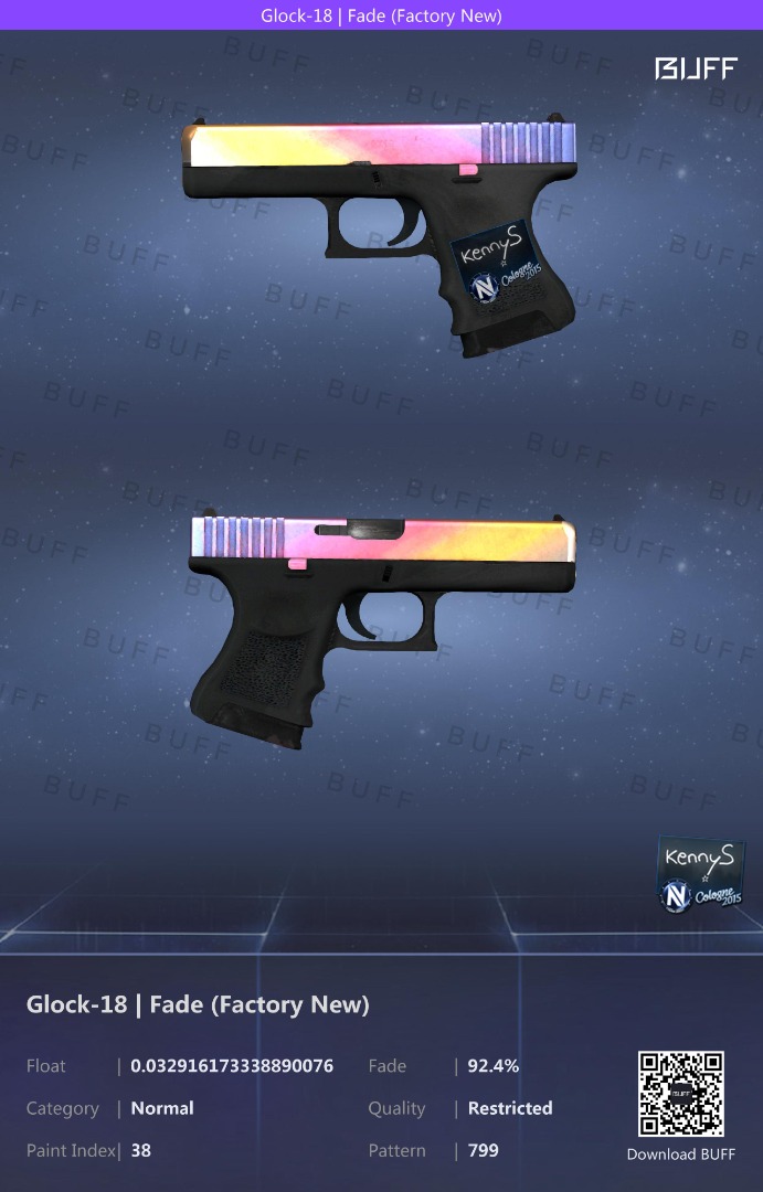 CSGO Glock-18 Fade FN 92% Fade, Video Gaming, Video Games, Others on ...