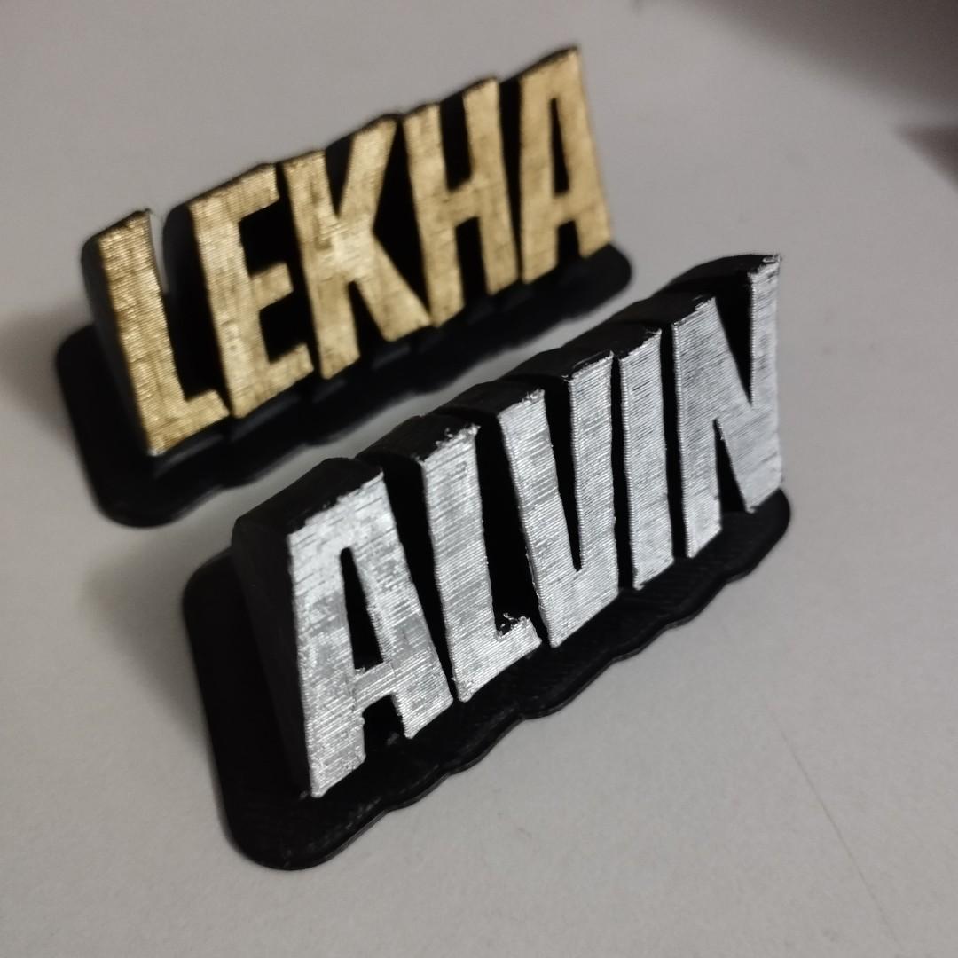 Custom 3D printed name plates gifts personalised Christmas present ...
