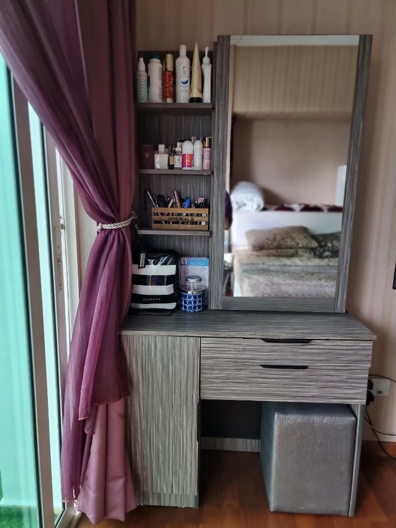 Dressing Table With Mirror storage & stool, Furniture & Home Living ...