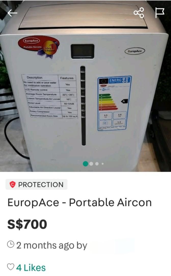 EuroAce Potable Aircon, TV & Home Appliances, Air Conditioners ...