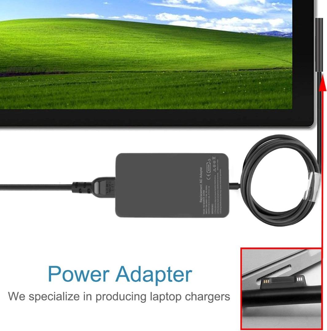 "Flgan 15V 4A Charger Power cord for Microsoft 1706 Surface pro x ...