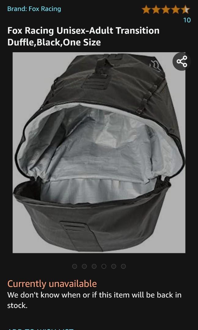 Fox Racing Transition Duffle Bag, Men's Fashion, Bags, Backpacks on ...