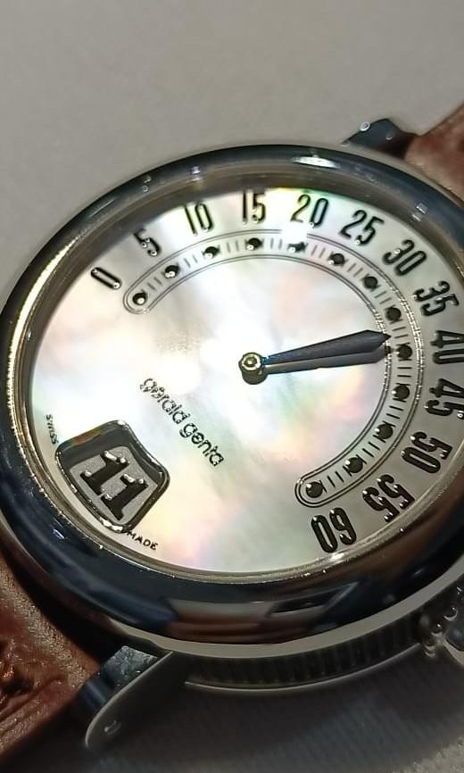 Gerald Genta Retrograde Jump hour G.3614 AP Mother of pearl Chopard ...