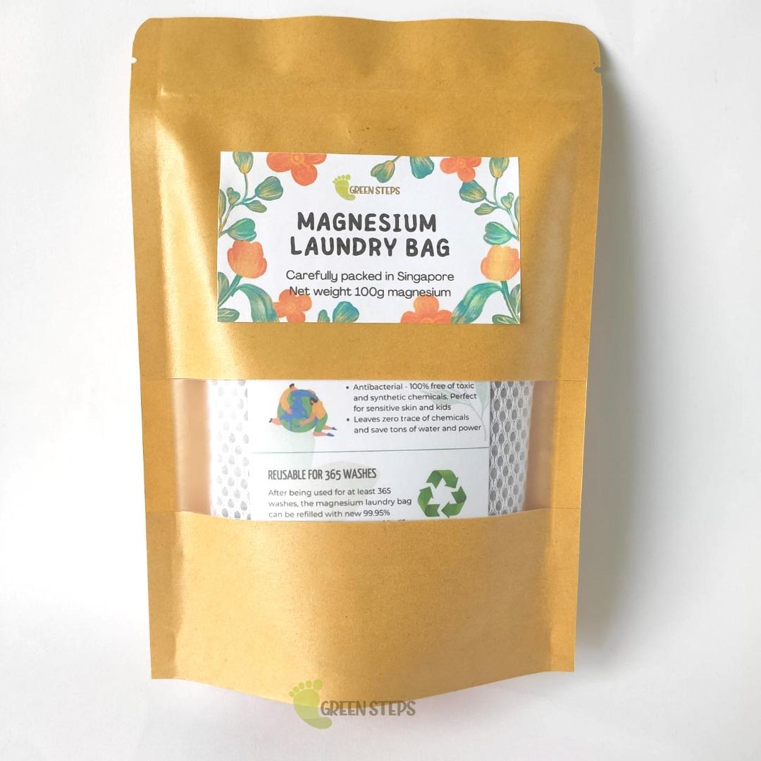 [GREENSTEPS SG] Magnesium laundry bag 100g net || At least 365 washes ...