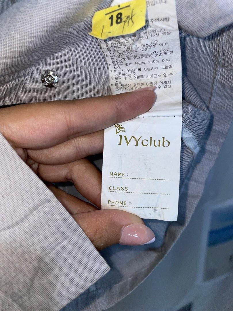 Grey Korean Outer Uniform Ivy Club, Fesyen Wanita, Pakaian Wanita ...