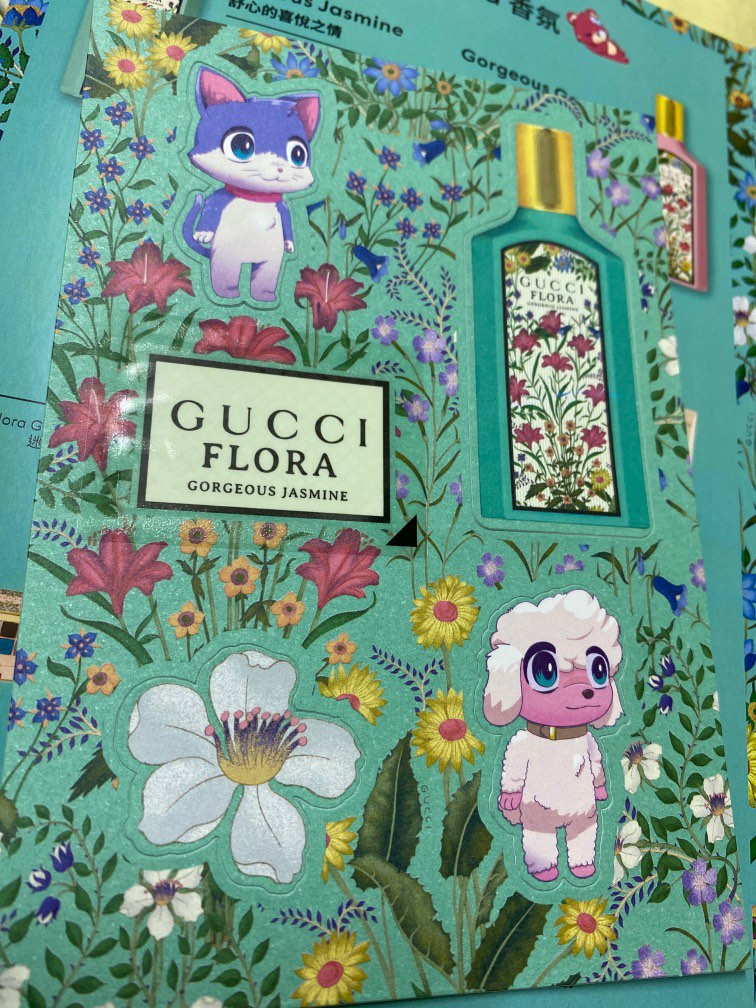 Gucci flora gorgeous jasmine stickers 貼紙, 其他, 其他 - Carousell