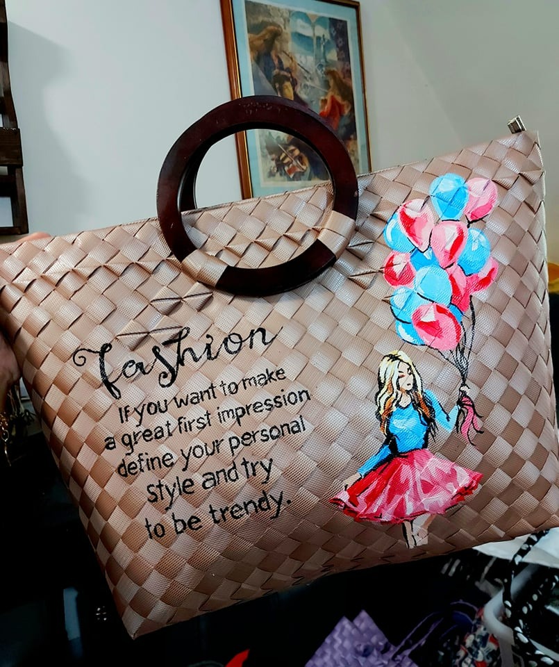 Hand Painted Bayong Handbag and Sling Bag Set, Luxury, Bags & Wallets ...