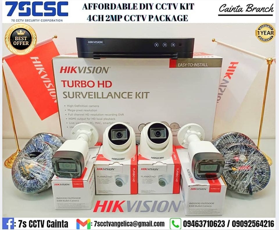 HIKVISION BRAND 4CH 2MP CCTV PACKAGE, Furniture & Home Living, Security & Locks, Security ...