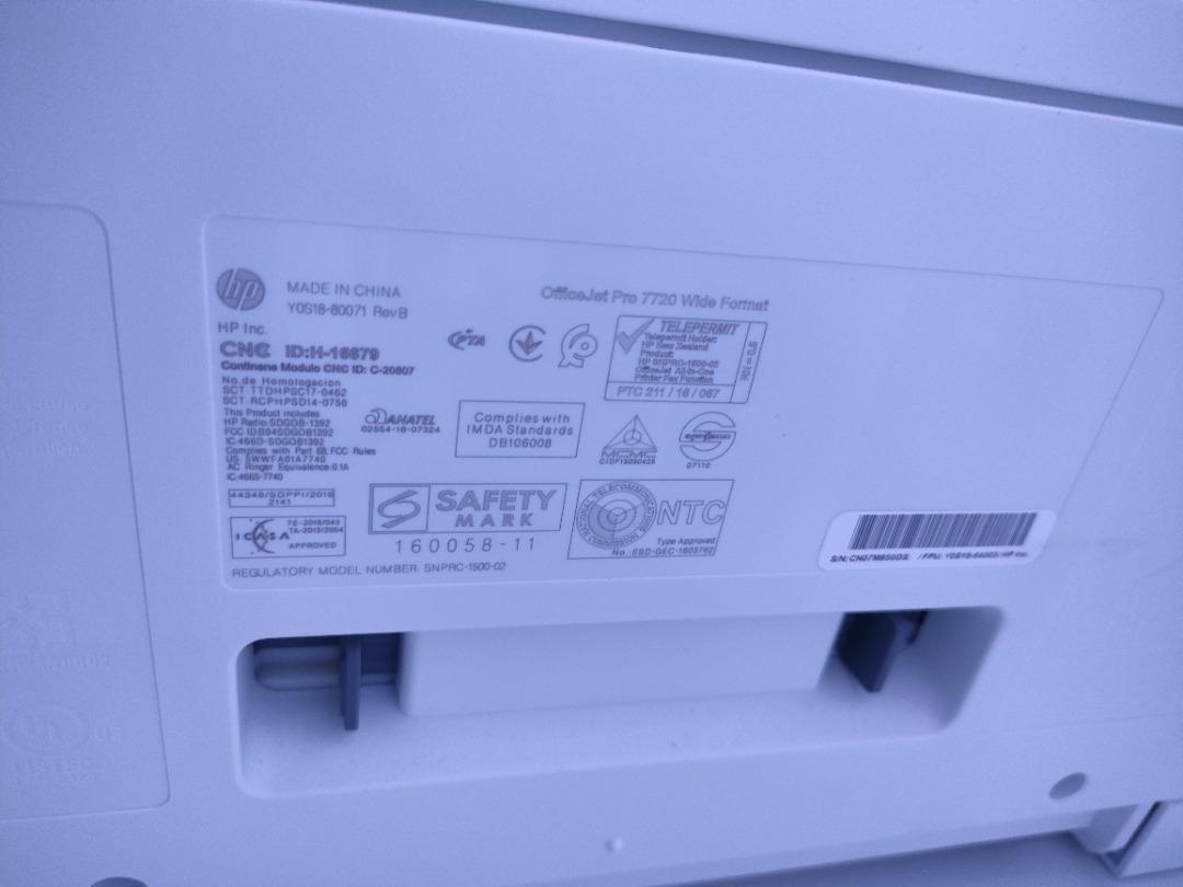 HP OfficeJet Pro 7720 All -in-One Printer, Computers & Tech, Printers ...