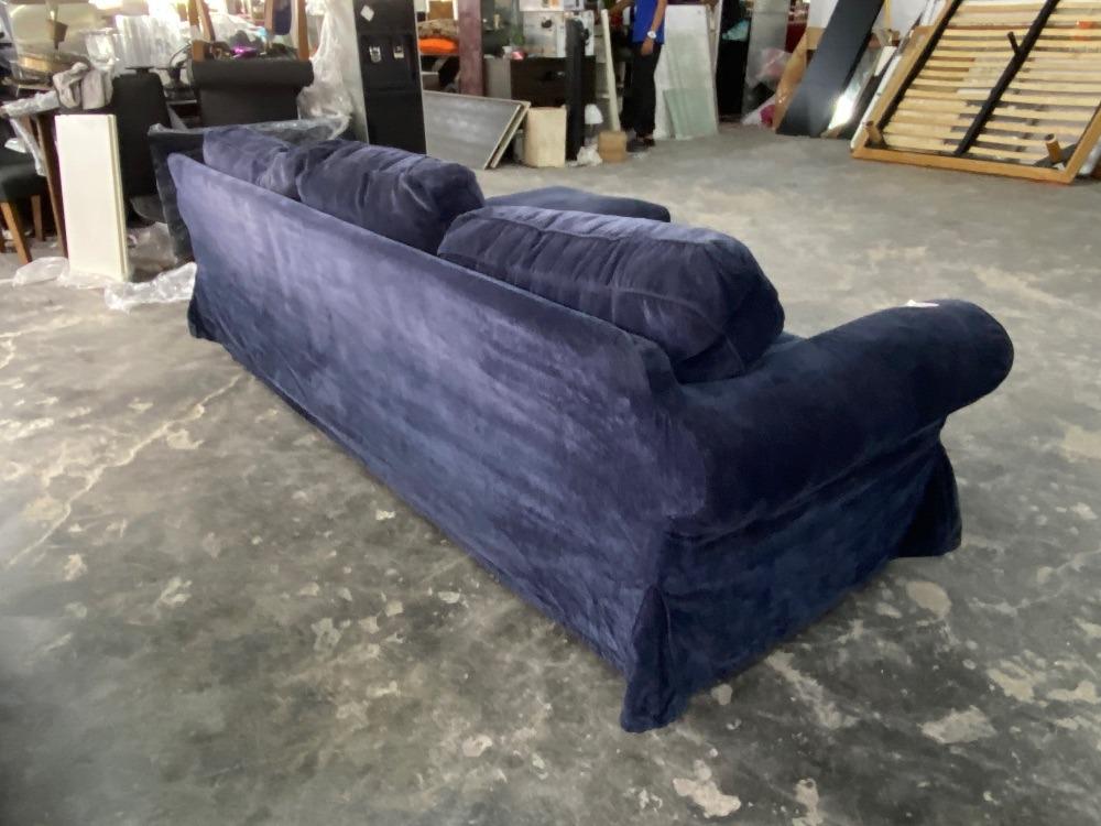 IKEA Fabric 3 Seater L-Shaped Sectional Sofa Navy Blue Colour / Fabrik ...