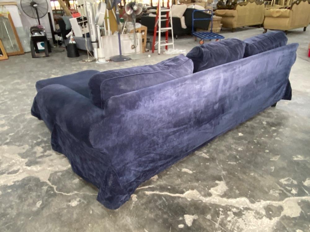 IKEA Fabric 3 Seater L-Shaped Sectional Sofa Navy Blue Colour / Fabrik ...