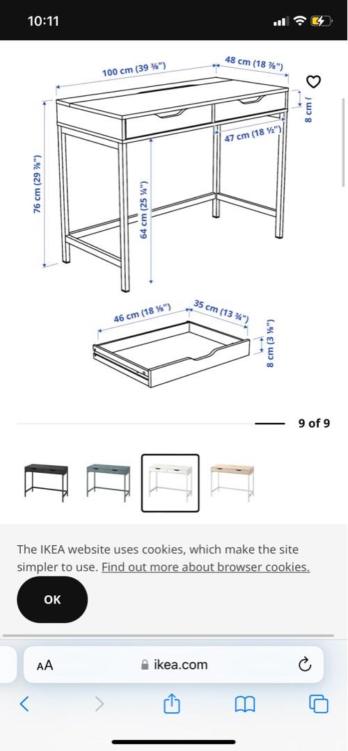 IKEA Study Table - ASSEMBLED, Furniture & Home Living, Furniture ...