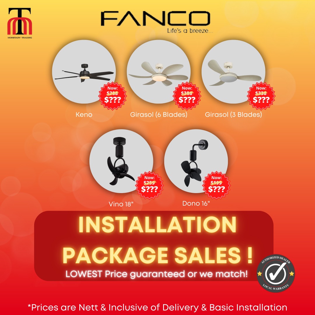 [INSTALLATION PACKAGE SALES] Fanco Ceiling Fans / Corner Fans ...