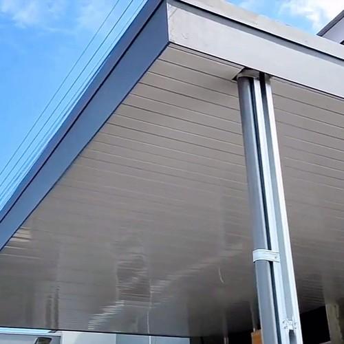 Kanopi plavon pvc rangka baja ringan atap spandek polos, Properti ...