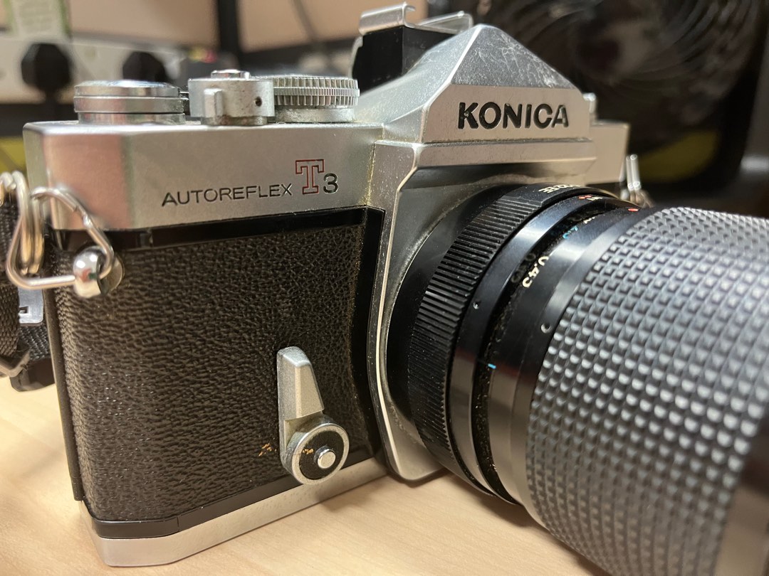 Konica T3 Autoreflex w/ macro lens, Photography, Cameras on Carousell