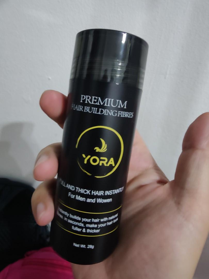 Korean Hair Fiber 45g big bottle Black color free one YORA hair fibre 28g, Beauty & Personal ...