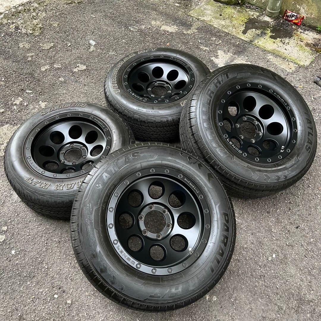 Lenso 17 inch sport rim Hilux tyre 70%, Announcements on Carousell