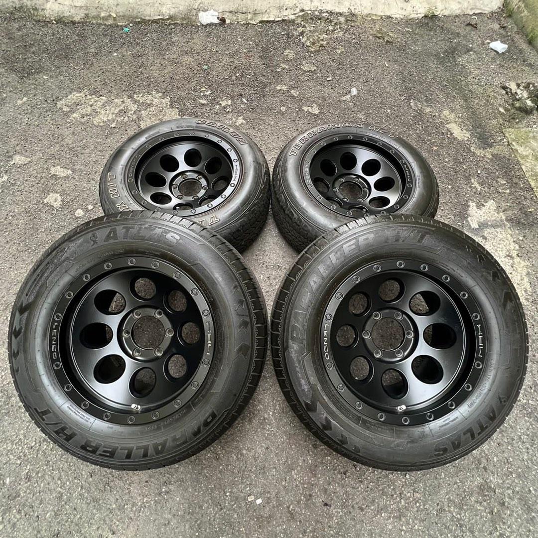 Lenso 17 inch sport rim Hilux tyre 70%, Announcements on Carousell