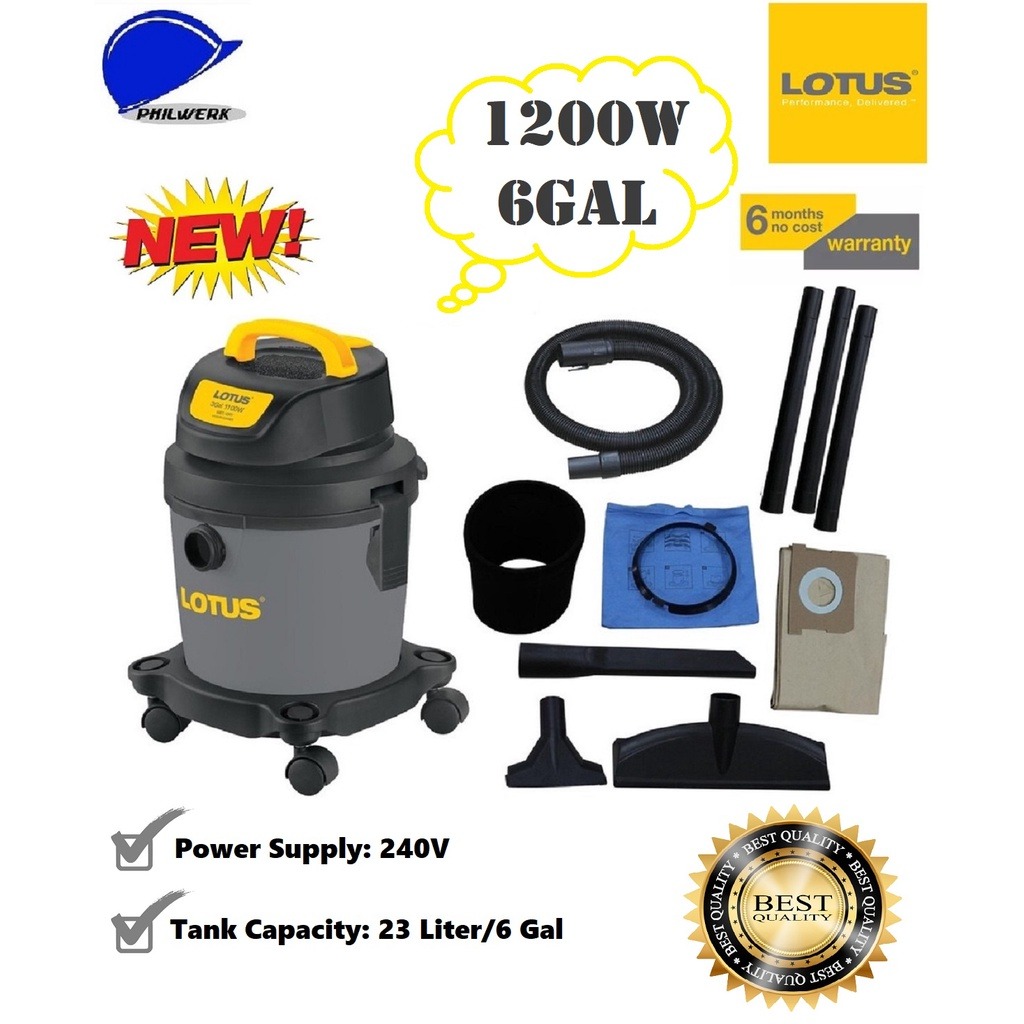Lotus 6 Gal Wet / Dry Vacuum Cleaner + Blower Cleaner (LT18128B ...