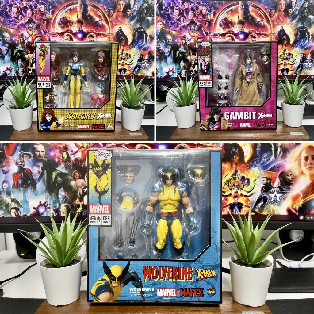 Mafex Gambit Comic Version No.131 & Mafex Wolverine No.096 & Mafex Jean ...
