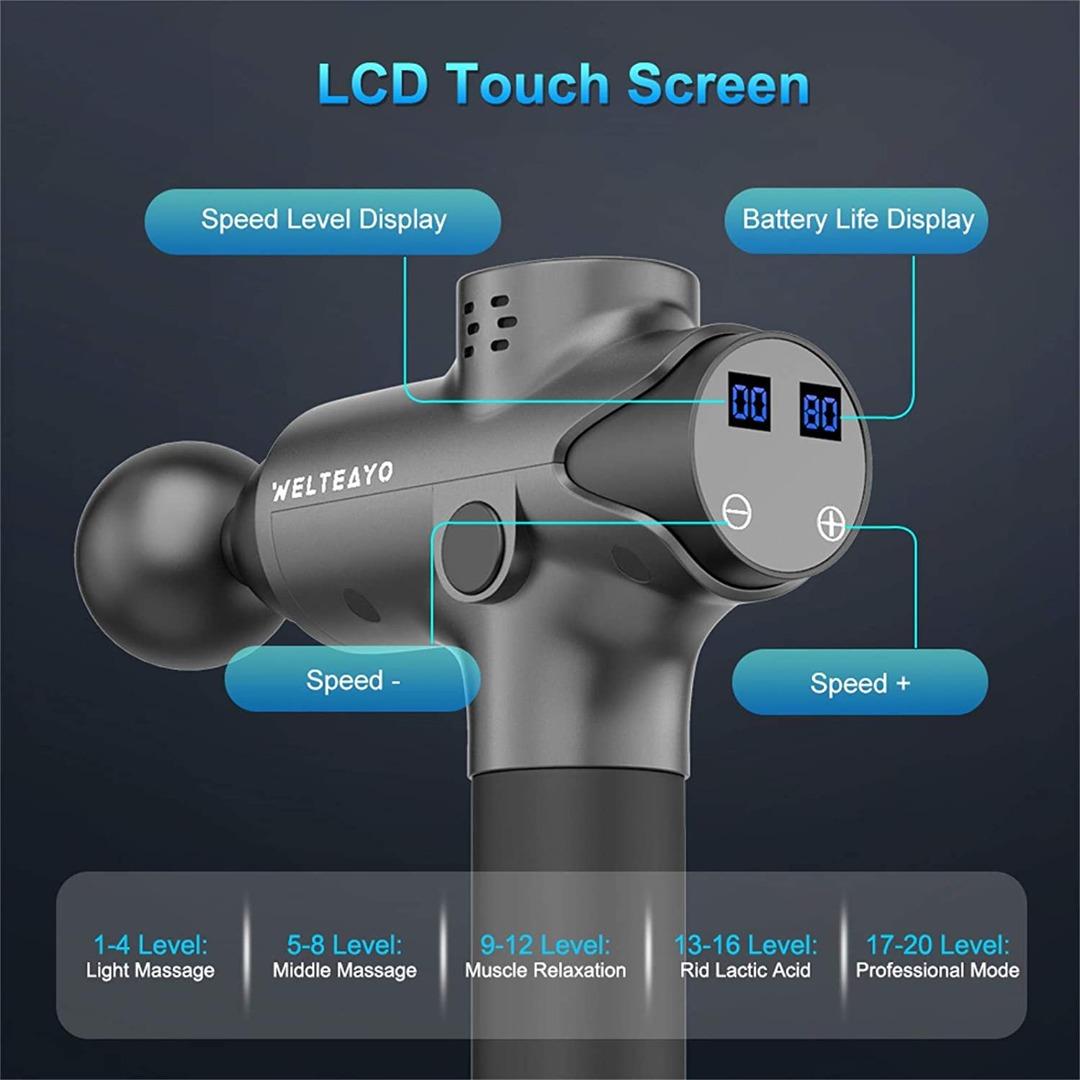 Massage Gun Deep Tissue,WELTEAYO Muscle Massage Gun,Handheld Percussion ...