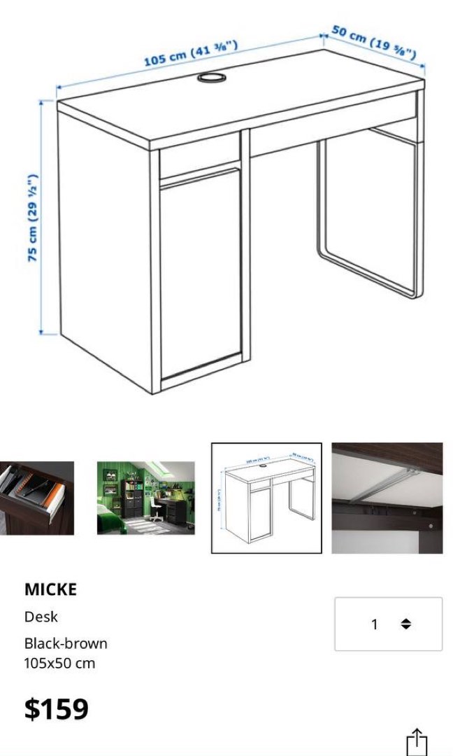 MICKE table, Furniture & Home Living, Furniture, Shelves, Cabinets ...
