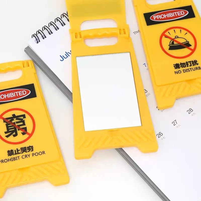 Mini funny Warning Sign with Mirror, Everything Else on Carousell