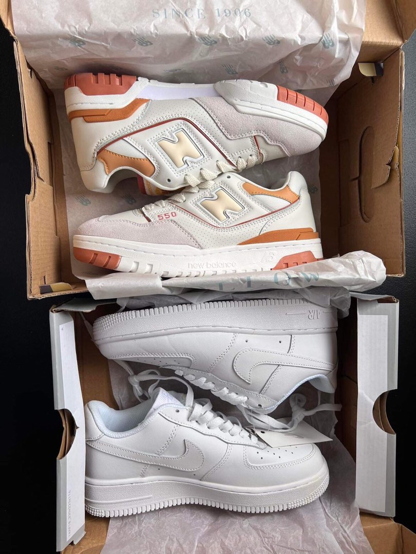 Nb 550s and AF1, Women's Fashion, Footwear, Sneakers on Carousell