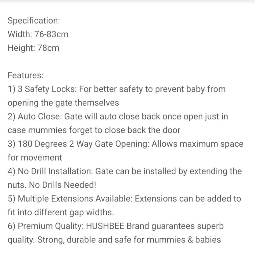 New Premium Safety Gate with 20cm gate extension- 3 Safety Locks and ...
