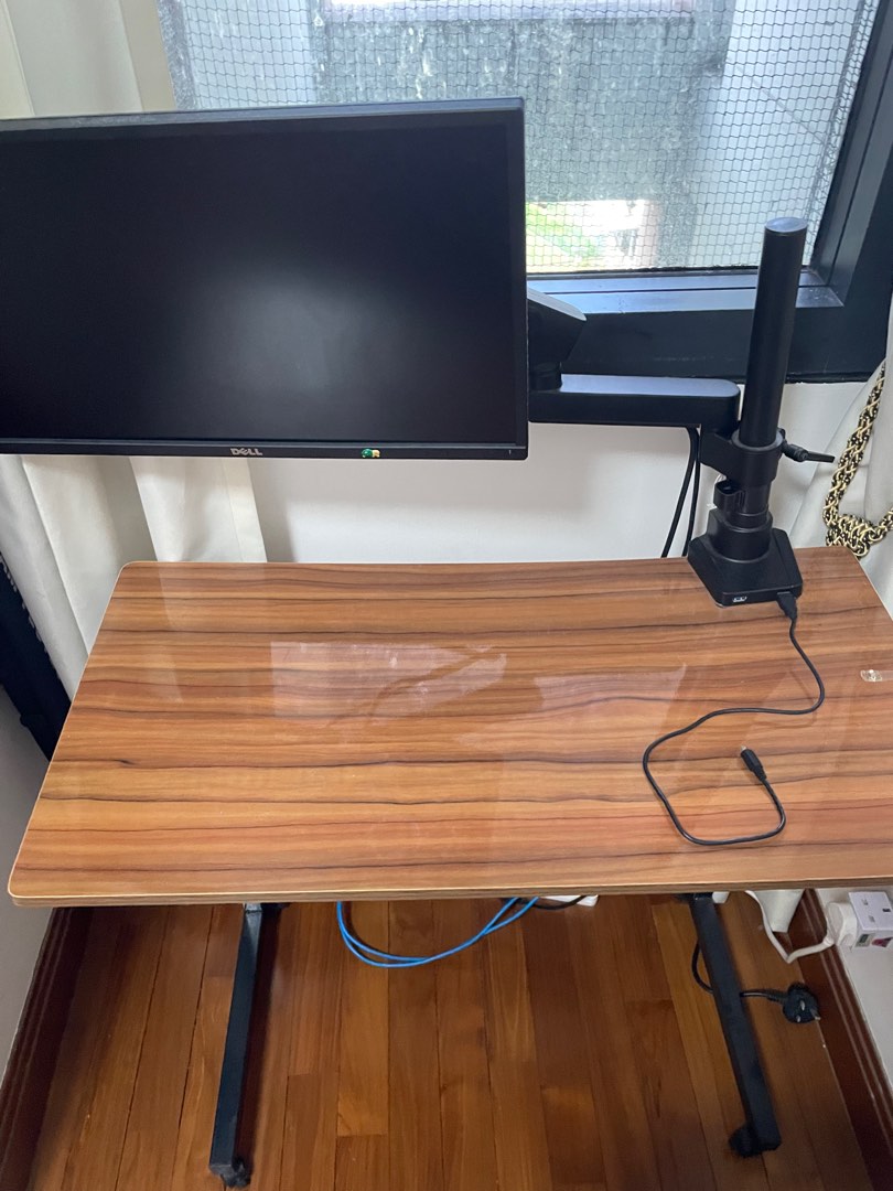 Office Table with Dell Monitor, Furniture & Home Living, Furniture ...