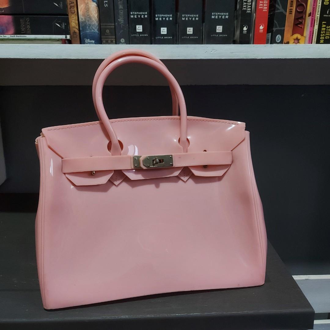 Pink Birkin-Style Jelly Bag (generic - no brand name), Women's Fashion ...