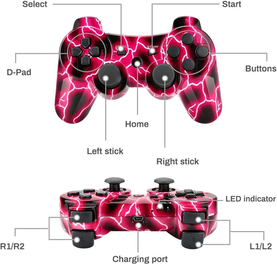 "Powcan PS3 Controller Wireless Pro Controller for Playstation 3 Bluetooth Gamepad Remote Joypad ...