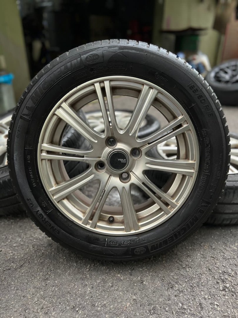 Rays 15 inch sport rim Honda City tyre 70%, Auto Accessories on Carousell