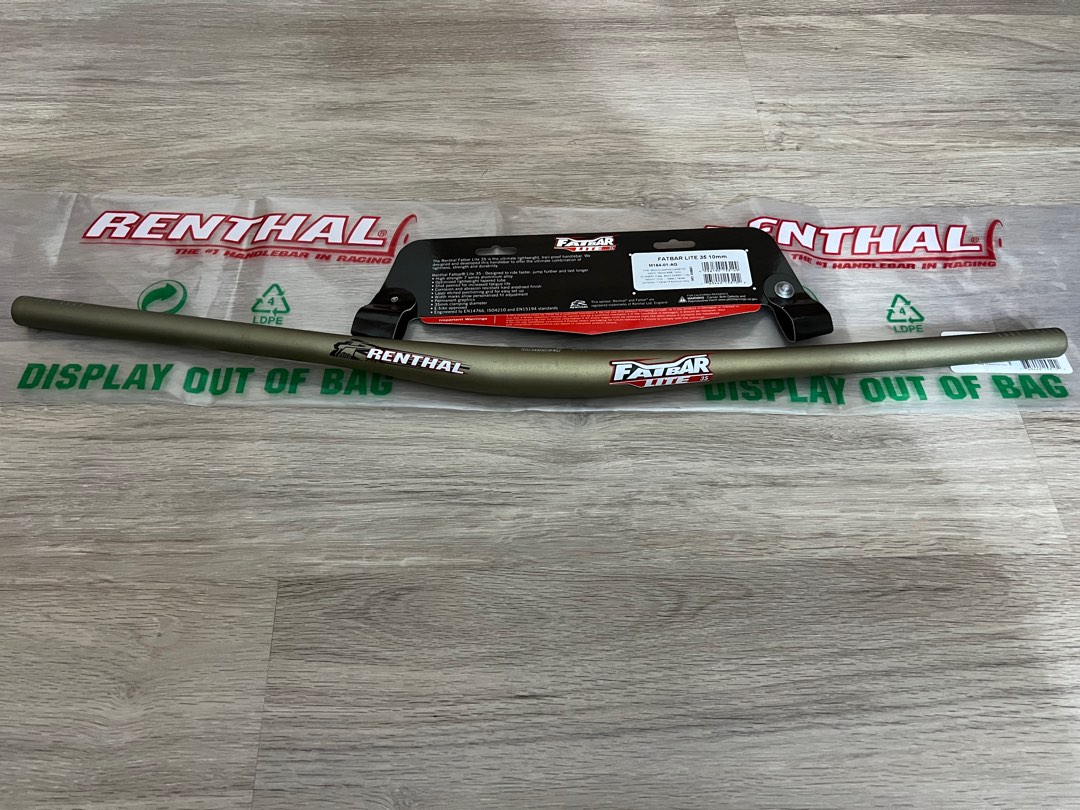 Renthal Fatbar Lite Riser Bar (35mm) 10mm riser, Sports Equipment, Bicycles & Parts, Parts ...