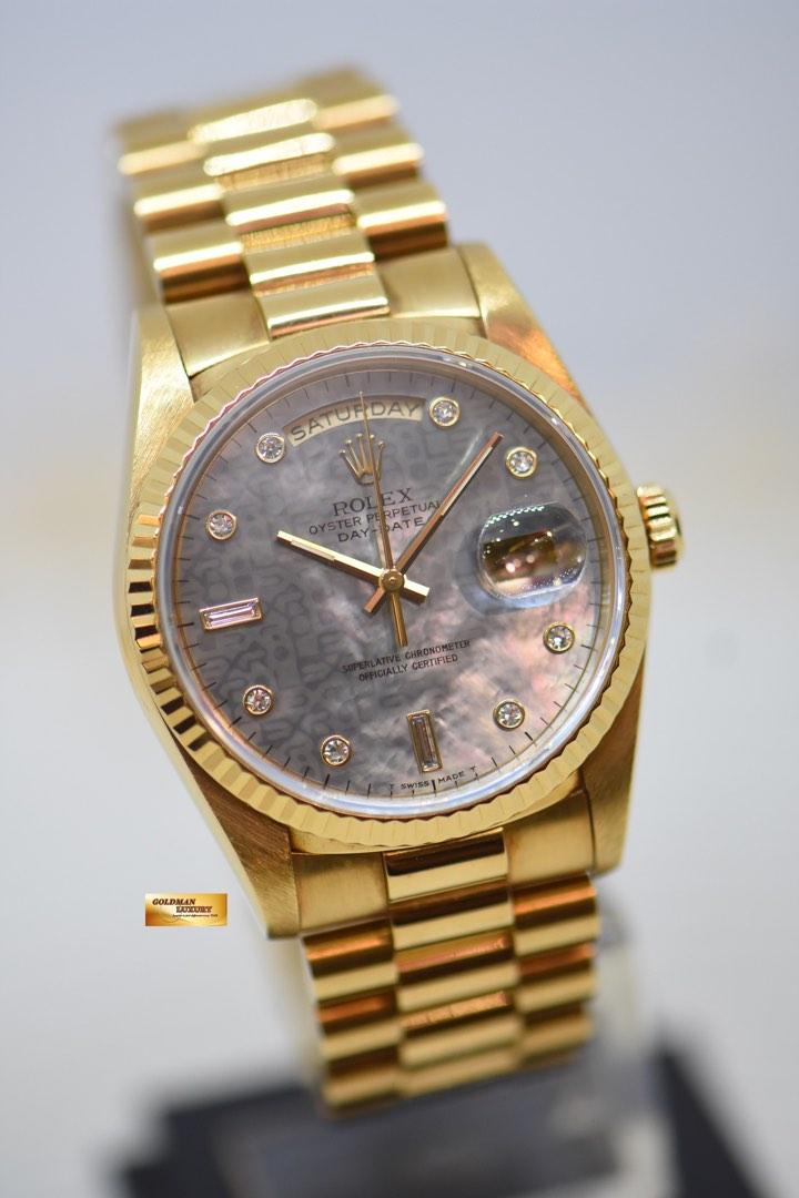 ROLEX OYSTER PERPETUAL DAY-DATE 36mm YELLOW GOLD IN PRESIDENT BRACELET ...