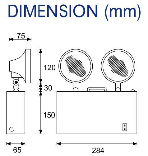 Samcom Electronics - Emergency Light Twin Sport Wide Angle ETL201P-LED ...