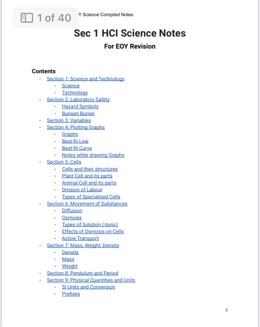 sec 1 Hwa Chong science notes eoy 2022, Hobbies & Toys, Books ...