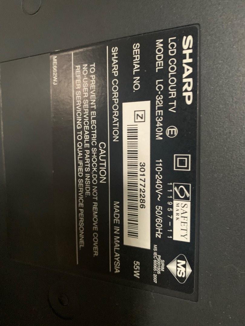 Sharp 32 Inch TV - model LC - 32LE340M, TV & Home Appliances, TV ...