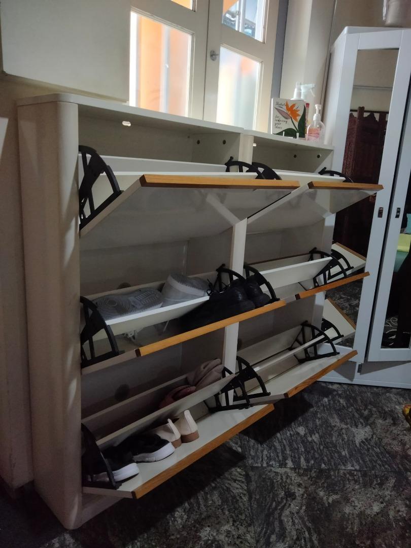 Shoe cabinet 3-tier slanted drawers , Furniture & Home Living ...