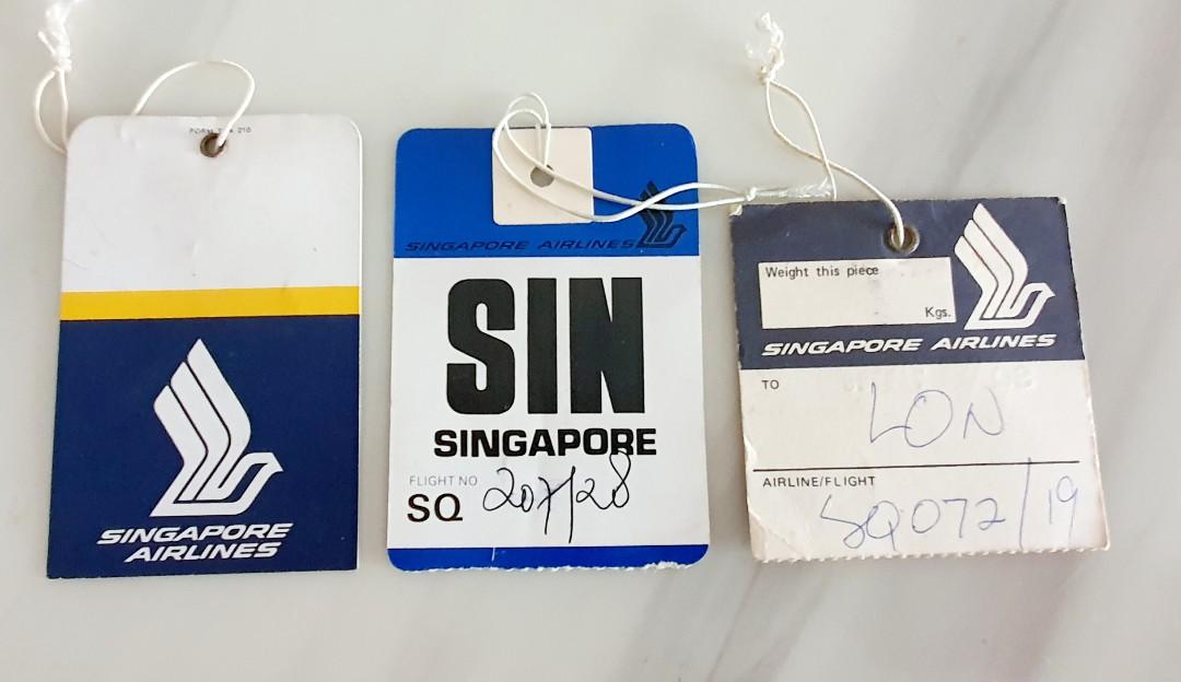 Singapore Airlines vintage tags x 10 : A nice set of different designs ...