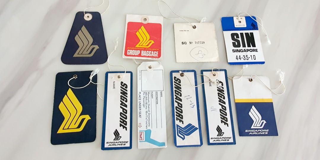 Singapore Airlines vintage tags x 10 : A nice set of different designs ...