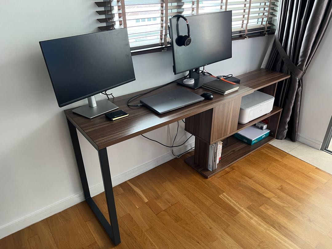 Study Office Table L shaped movable, Furniture & Home Living, Furniture ...